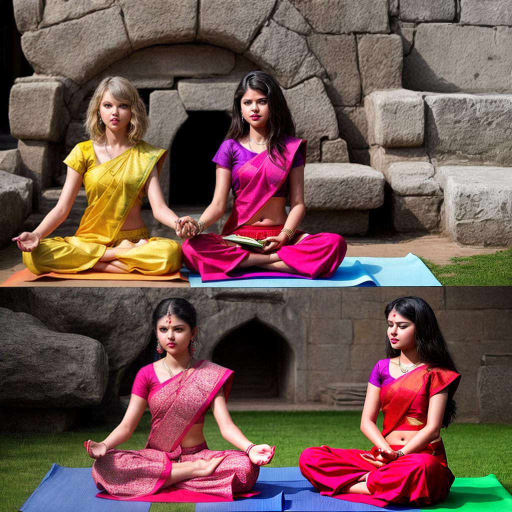 Taylor Swift and Selena Gomez as ordained Hindu students of the ancient ...