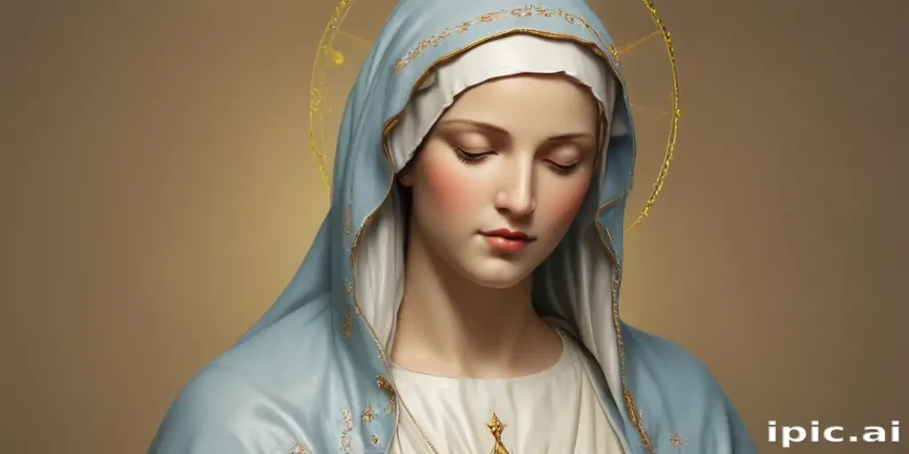 Elegant Portrait of the Virgin Mary in Serene and Divine Expression