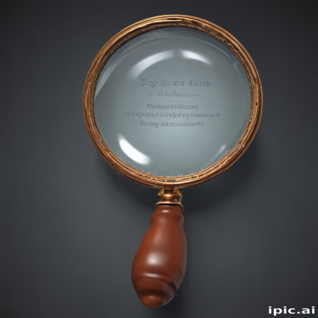 Elegant Magnifying Glass with Intricate Design and Engraved Details on Lens
