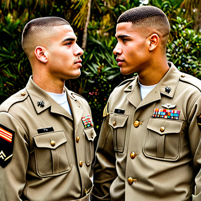 Two gay marines falling in love