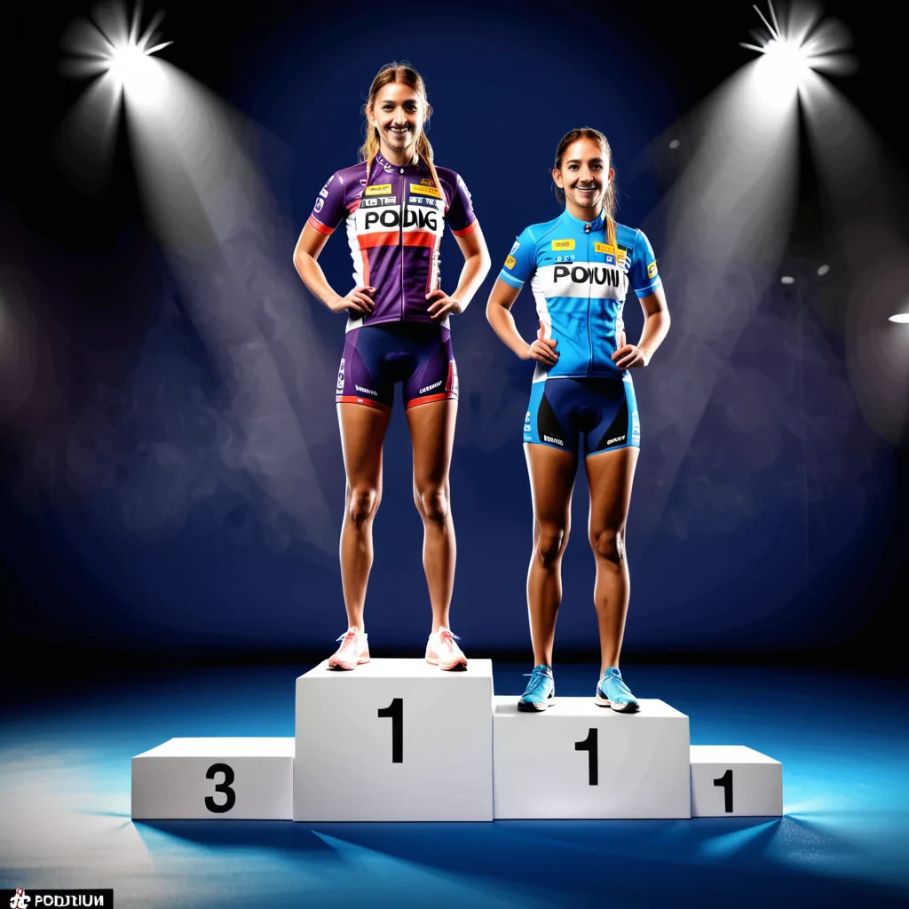 Two Athletes Stand Proudly on Podium After a Hard-Fought Race