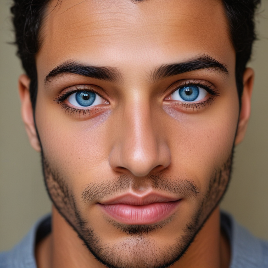 blue eyed mixed arab armenian italian indian ethiopian man