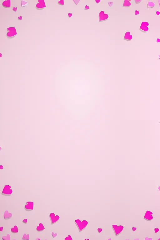 Colorful Pink Hearts Floating on a Soft Pastel Background for Love Themes