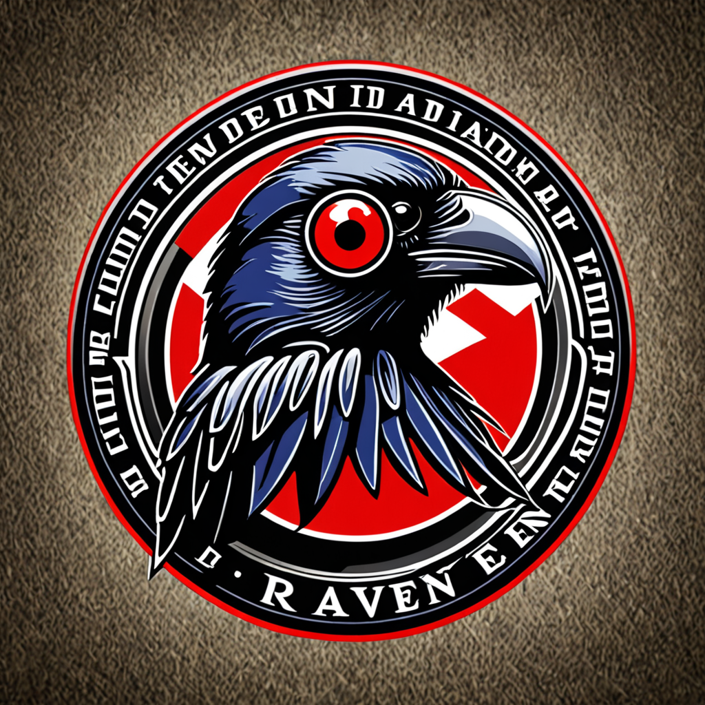 Evil Red eye raven logotype nazi style