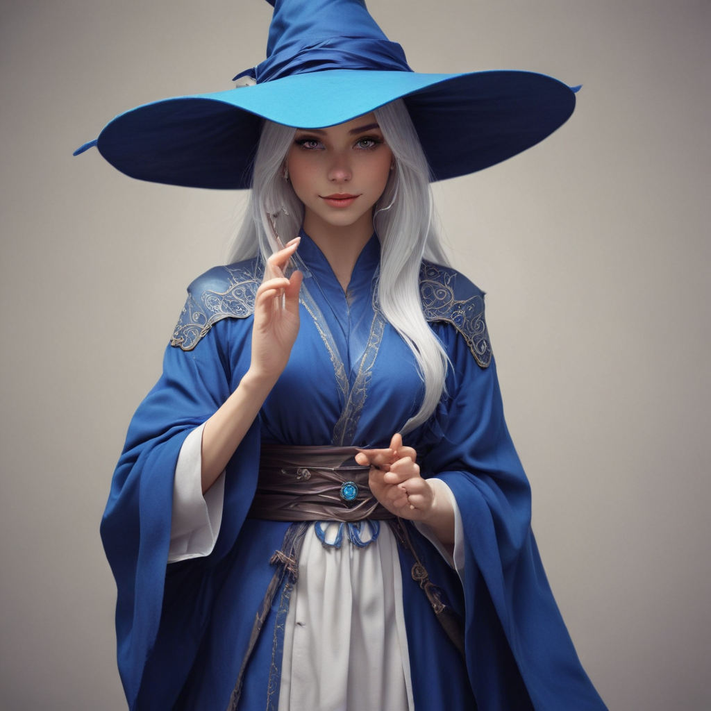 draw me an anime style drawing of a captivating elf mage casting a ...