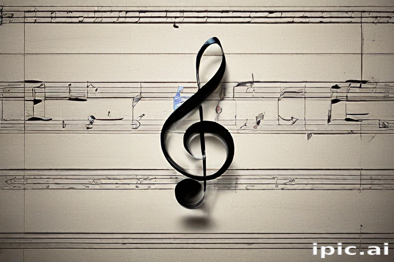 Creative Representation of Music Notes with a Prominent Treble Clef Design