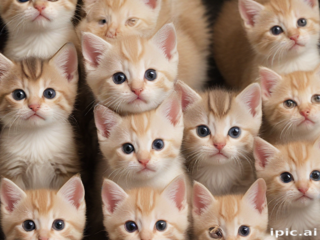 A Heartwarming Gathering of Adorable Kittens with Playful Expressions ...