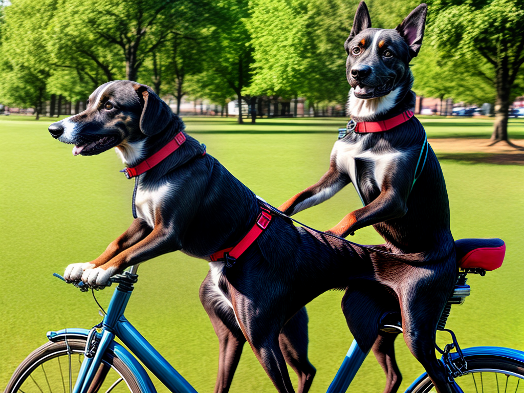 dog riding a bike