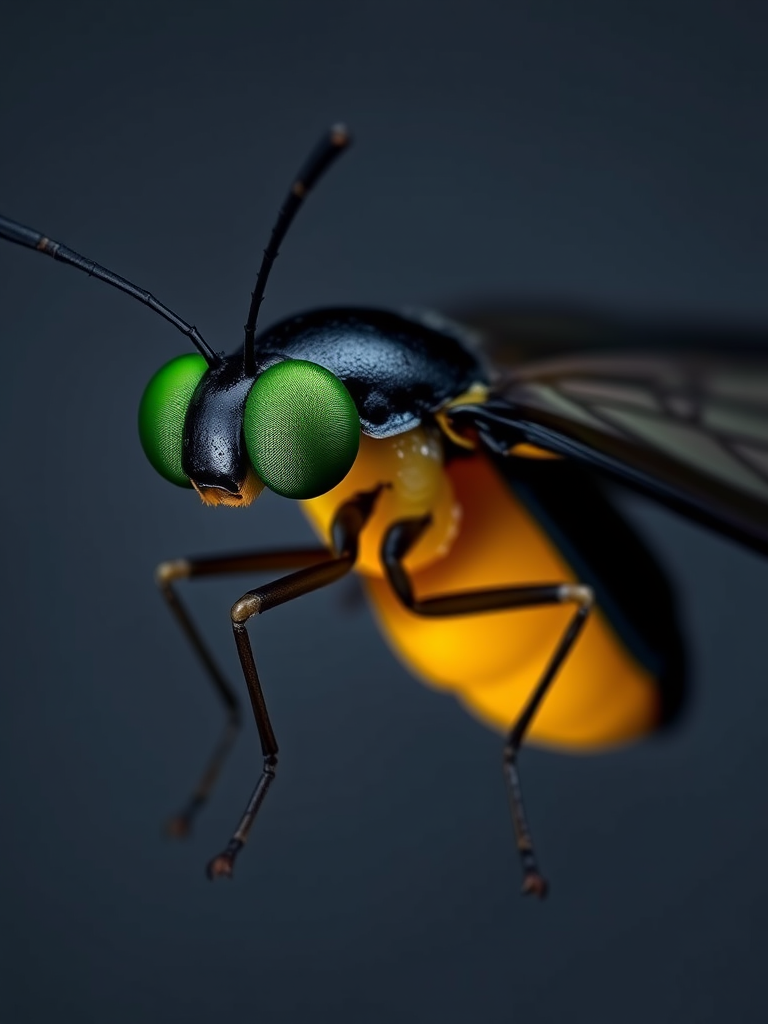 The Intricate Beauty of a Colorful Insect with Striking Green Eyes