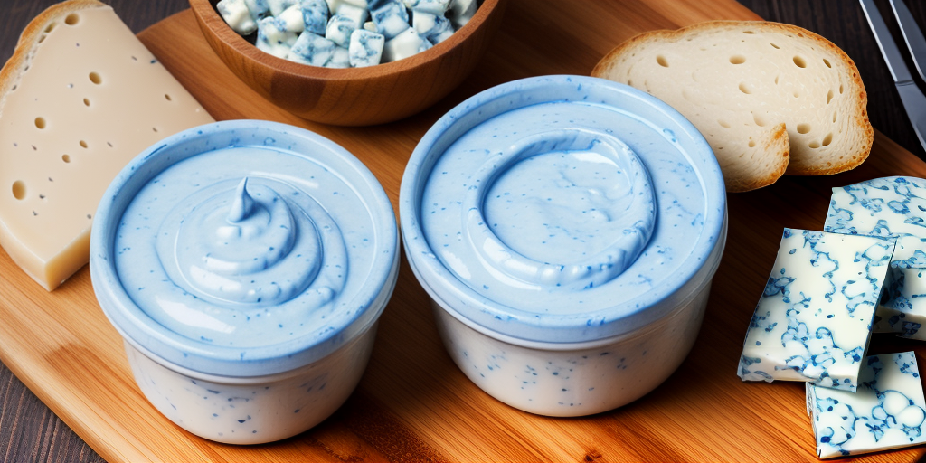 Delicious Spreadable Cheese with Accompaniments: Bread, Blue Cheese ...