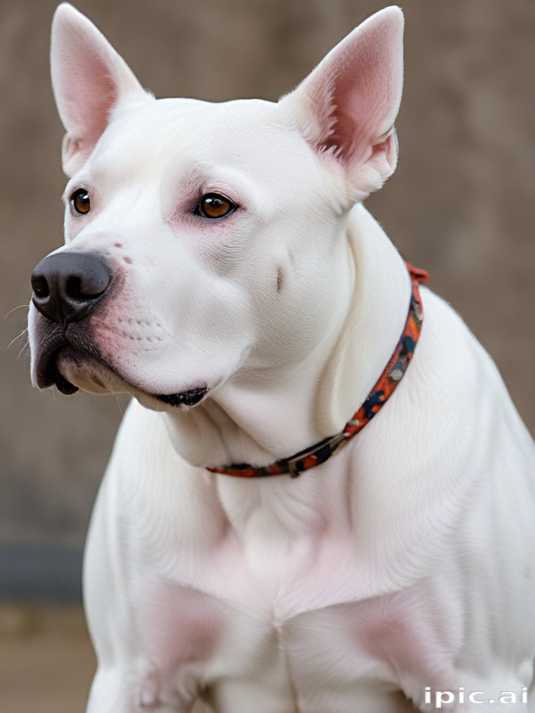 A Beautiful White Dog with Distinctive Ears Poses for the Camera.