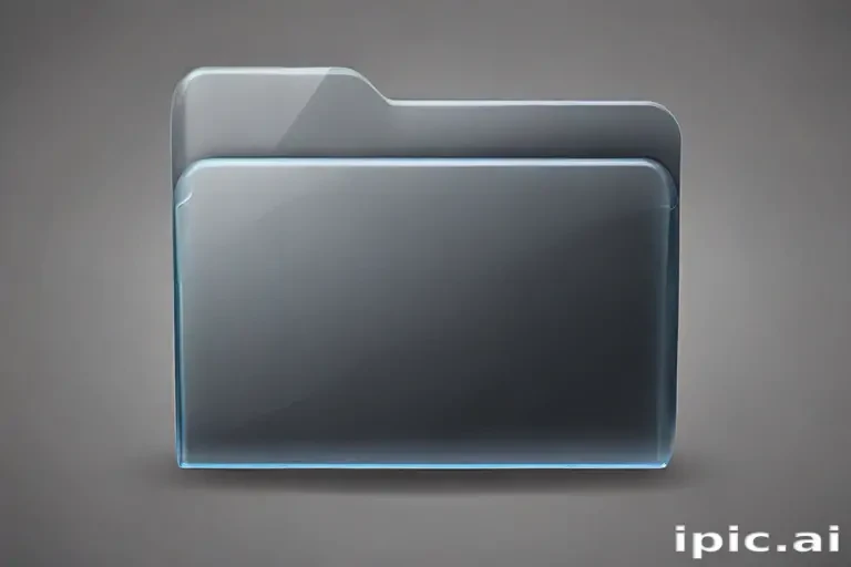 Stylized Transparent Folder Icon on a Dark Gray Background Displaying ...