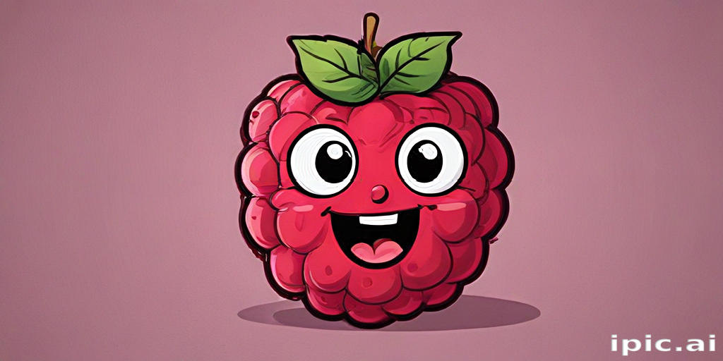A Cheerful Cartoon Raspberry Character with Big Eyes and a Smile