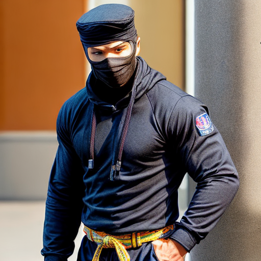 Hyper realistic human like ginger bread man as a ninja