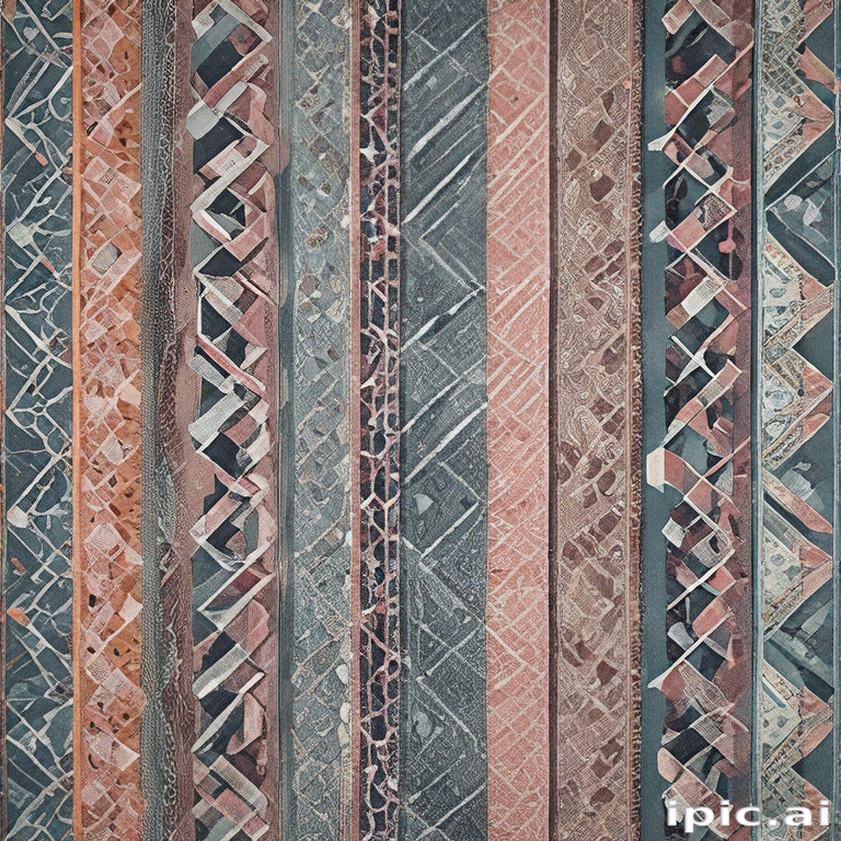 Intricate Patterns of Textured Stripes in Earthy Tones and Shades