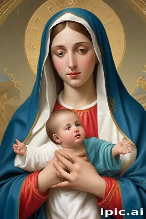 Portrait of the Virgin Mary Holding the Infant Jesus with Grace