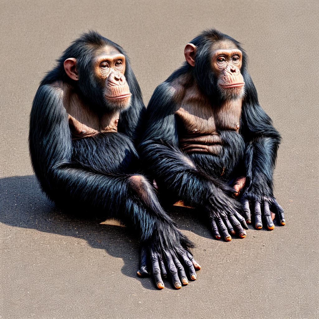 giant chimpanzee, greyscale, mc escher