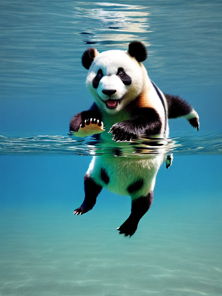 Swimming Panda