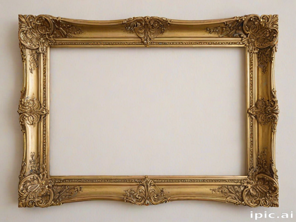 Elegant Vintage Gold Picture Frame Ready for Your Favorite Artwork Display