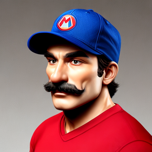 Mario in jumpman style with blue cap