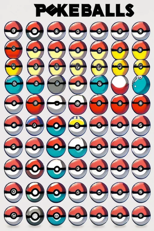 An Extensive Collection of Different Types of Poké Balls Displayed ...