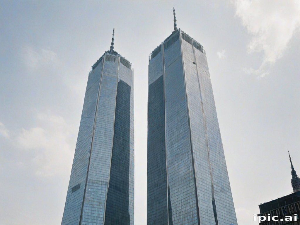 Stunning View of the Twin Towers Reaching High into the Sky