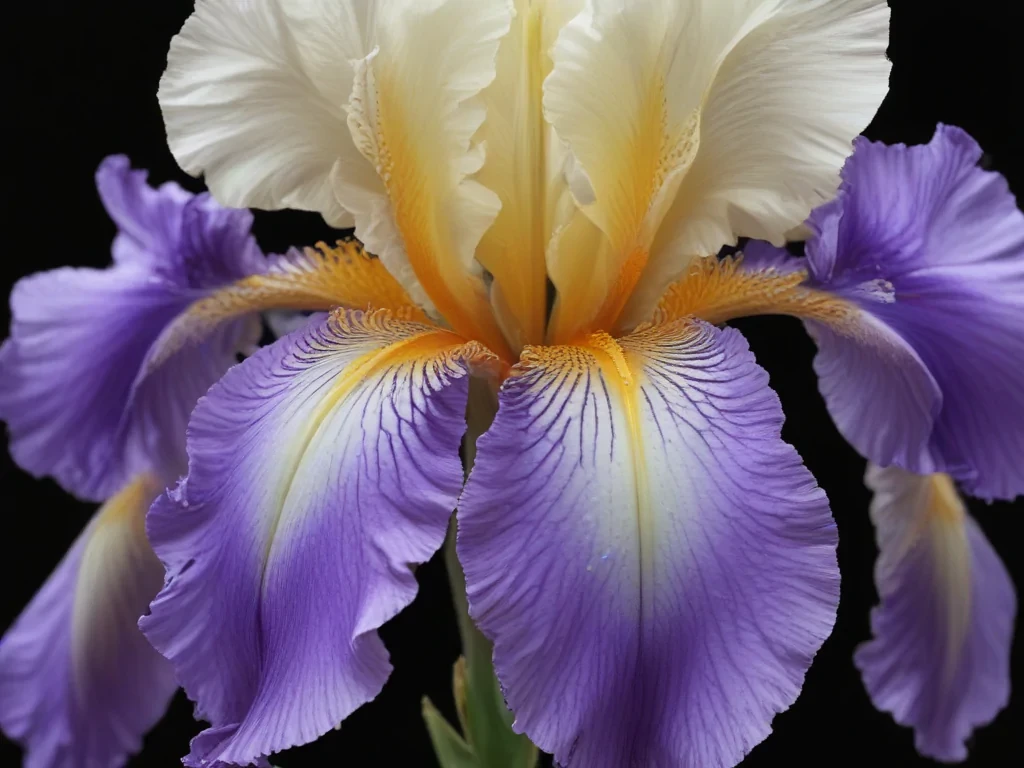 Stunning Close-Up of a Beautiful Iris Flower with Vibrant Colors