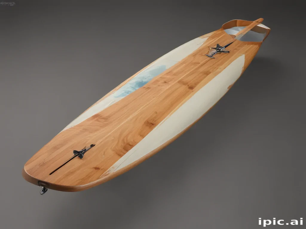Beautifully Crafted Wooden Surfboard Showcasing Unique Design and ...