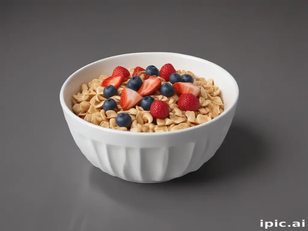 A Delicious Bowl of Crunchy Cereal Topped with Fresh Berries and ...