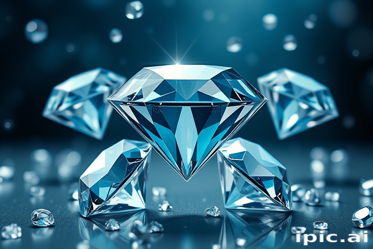 Stunning Display of Brilliant Blue Diamonds Sparkling Under Soft Light
