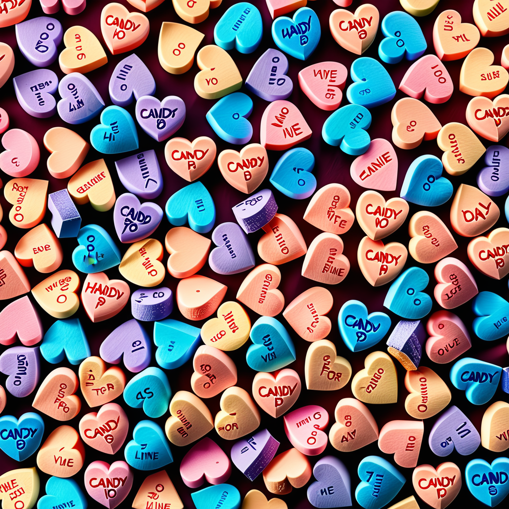 A Colorful Array of Heart-Shaped Candy Conversation Hearts for ...