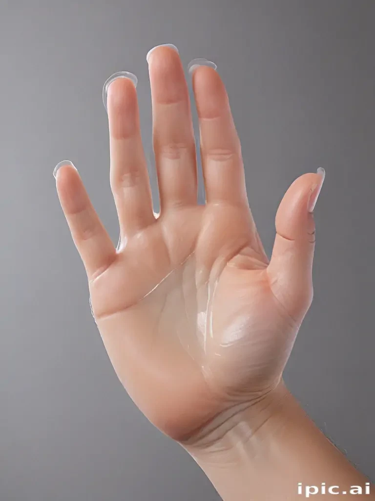 Realistic Model of a Human Hand with Transparent Gel-like Texture