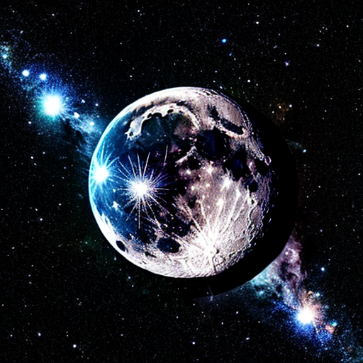 Moon in outer space