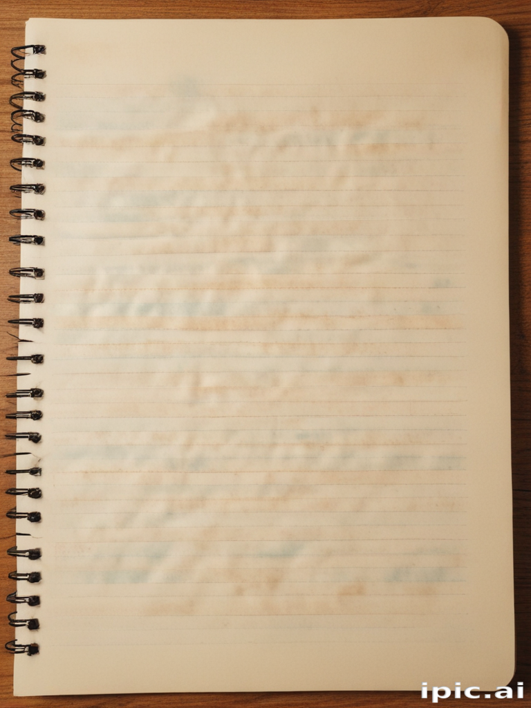 An Unreadable Notebook Page Filled with Faded Handwritten Notes and Lines.
