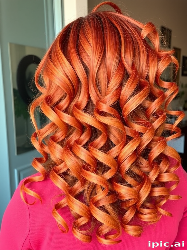 Vibrant Orange Curls: A Stunning Hairstyle for Bold Fashion Statements