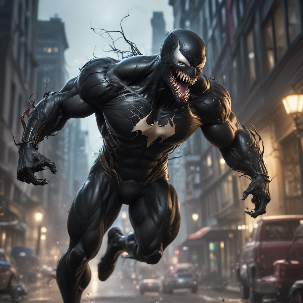 venom and the flash combined, running