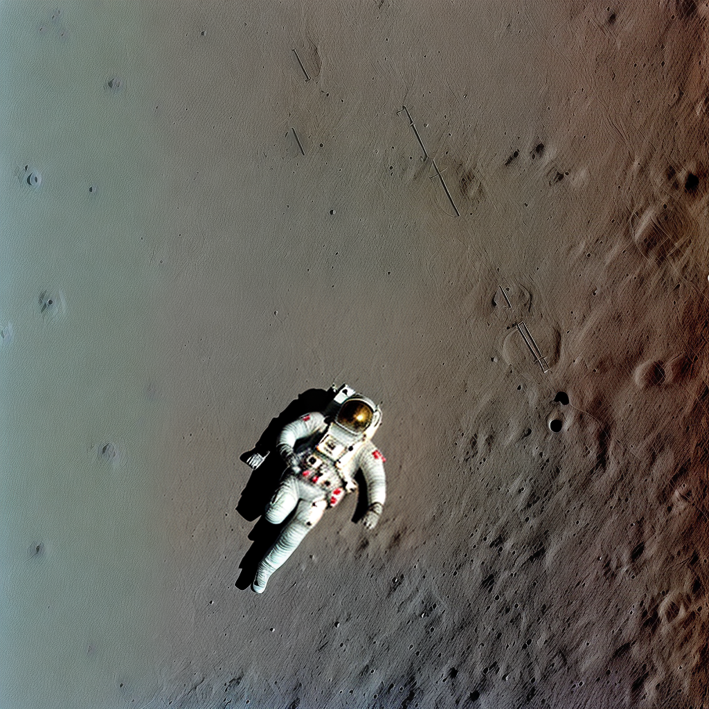 astronaut on moon drinking coca cola looking at earth