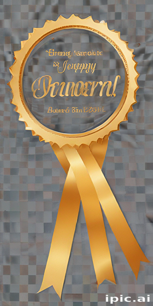 Elegant Golden Award Ribbon Celebrating Achievement and Excellence in ...
