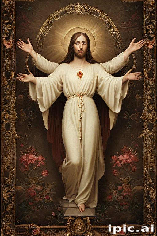 Divine Embrace: A Serene Depiction of Jesus with Open Arms