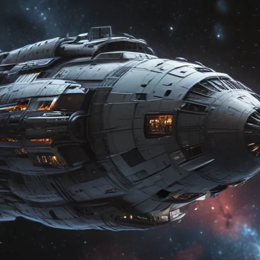 Advanced Spacecraft Navigating Through the Depths of a Distant Galaxy