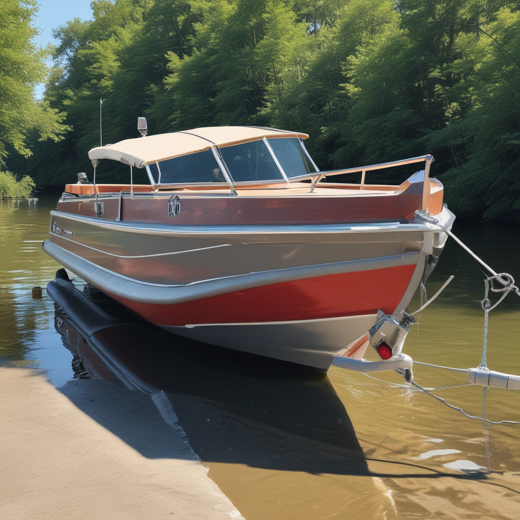 modern pontoon boat modified in a Viking style with Celtic knotwork ...