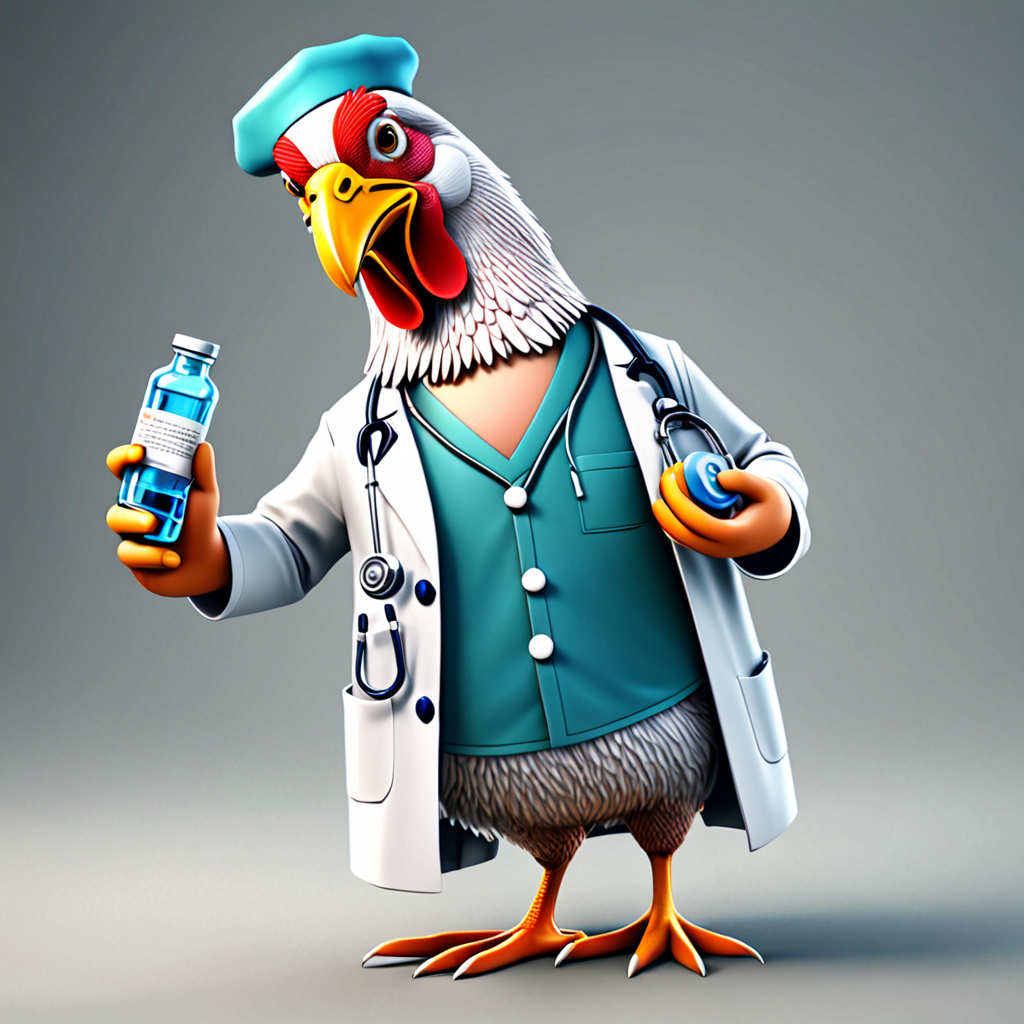 cute doctor poultry character