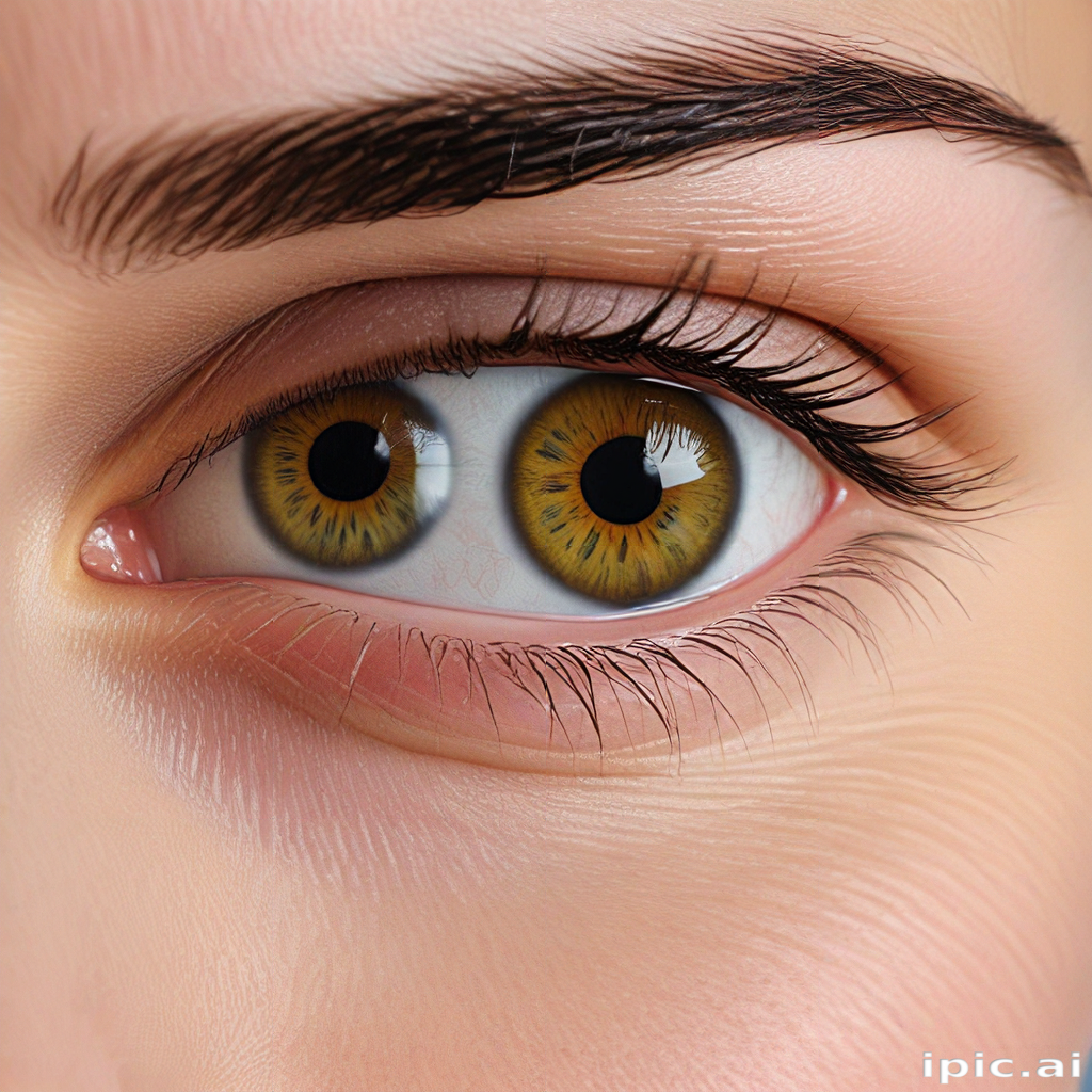 A Close-Up of a Beautiful Human Eye with Striking Greenish-Hazel Iris.