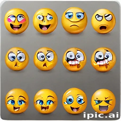 Colorful Collection of Expressive Emojis Representing Various Human ...