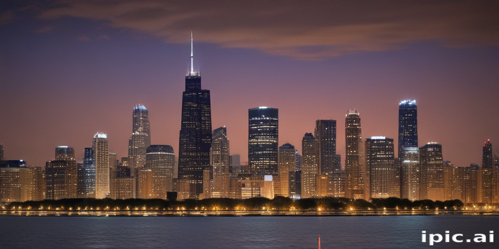 Stunning Nighttime View of Chicago's Iconic Skyline Illuminated by City ...
