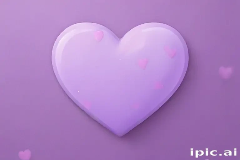 Soft Purple Heart with Smaller Hearts on a Lavender Background