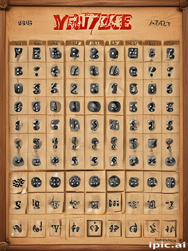 An Intricate Chart Displaying Various Unique Symbols and Glyphs for ...