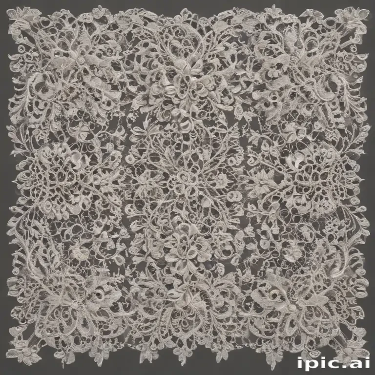 Intricate Floral Lace Design with Delicate Patterns and Elegant Details.