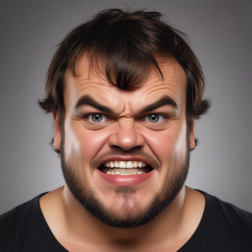 cartoonishly angry jack black