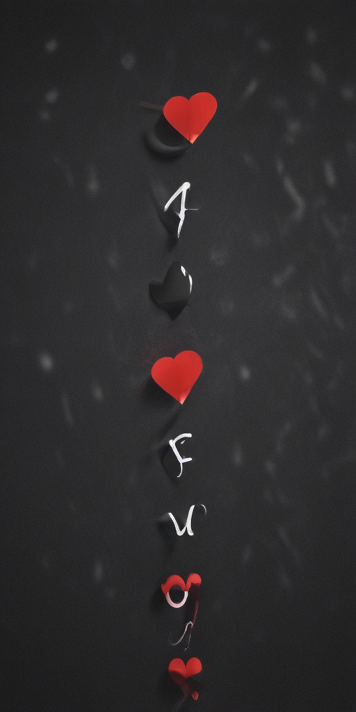 Colorful Hearts and Letters Expressing Love in a Creative Design